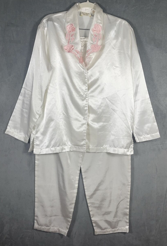 Victoria's Secret Gold Label Ivory Satin Pajama Set PJ's Pajamas SZ Sm VTG | eBay