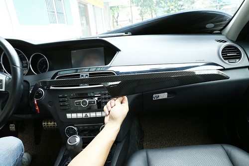 Carbon ABS Center Console Dashboard Panel Cover For Benz C Class W204 ...