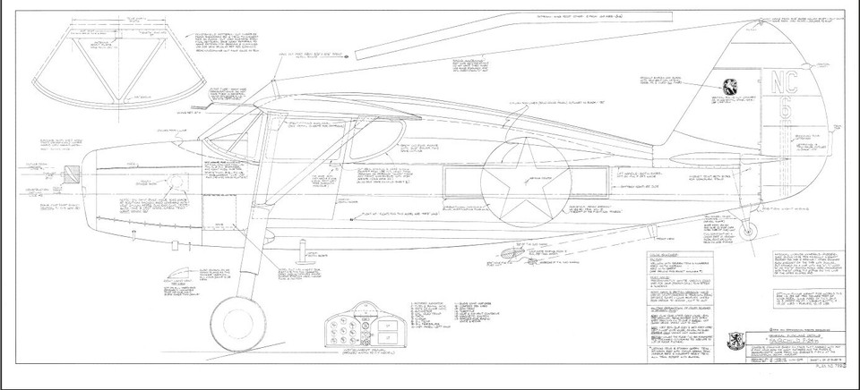 Fairchild F-24-H 92 INCH Wing span RC AIrplane Printed Plans ...