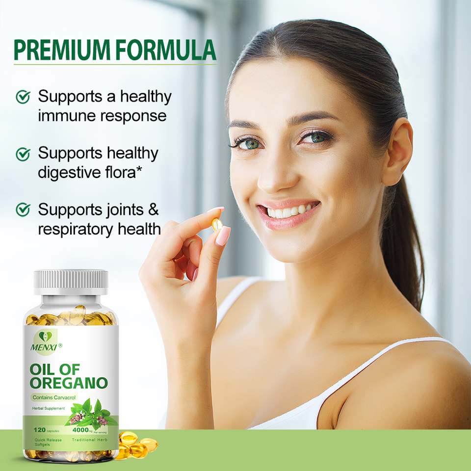 Oregano Oil 4000 mg 120 Softgel Capsules Contains Carvacrol Herbal ...