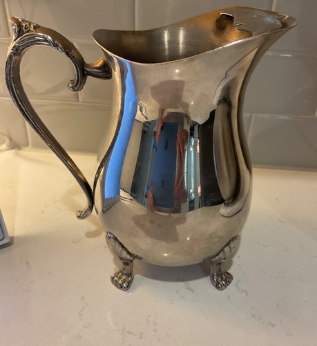 Leonard Silverplate Footed Water Pitcher with Ice Lip 8 1/2 Inches Tall ...