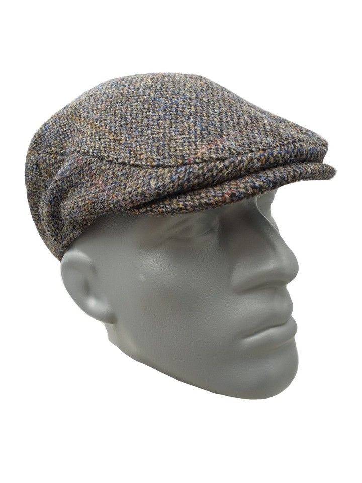 Scottish Highland Harris Tweed® Flat Cap in GREY - PICK SIZE | eBay