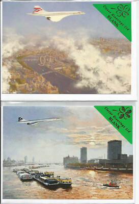 Aviation Art Greetings Cards x 2 Concorde over London | eBay