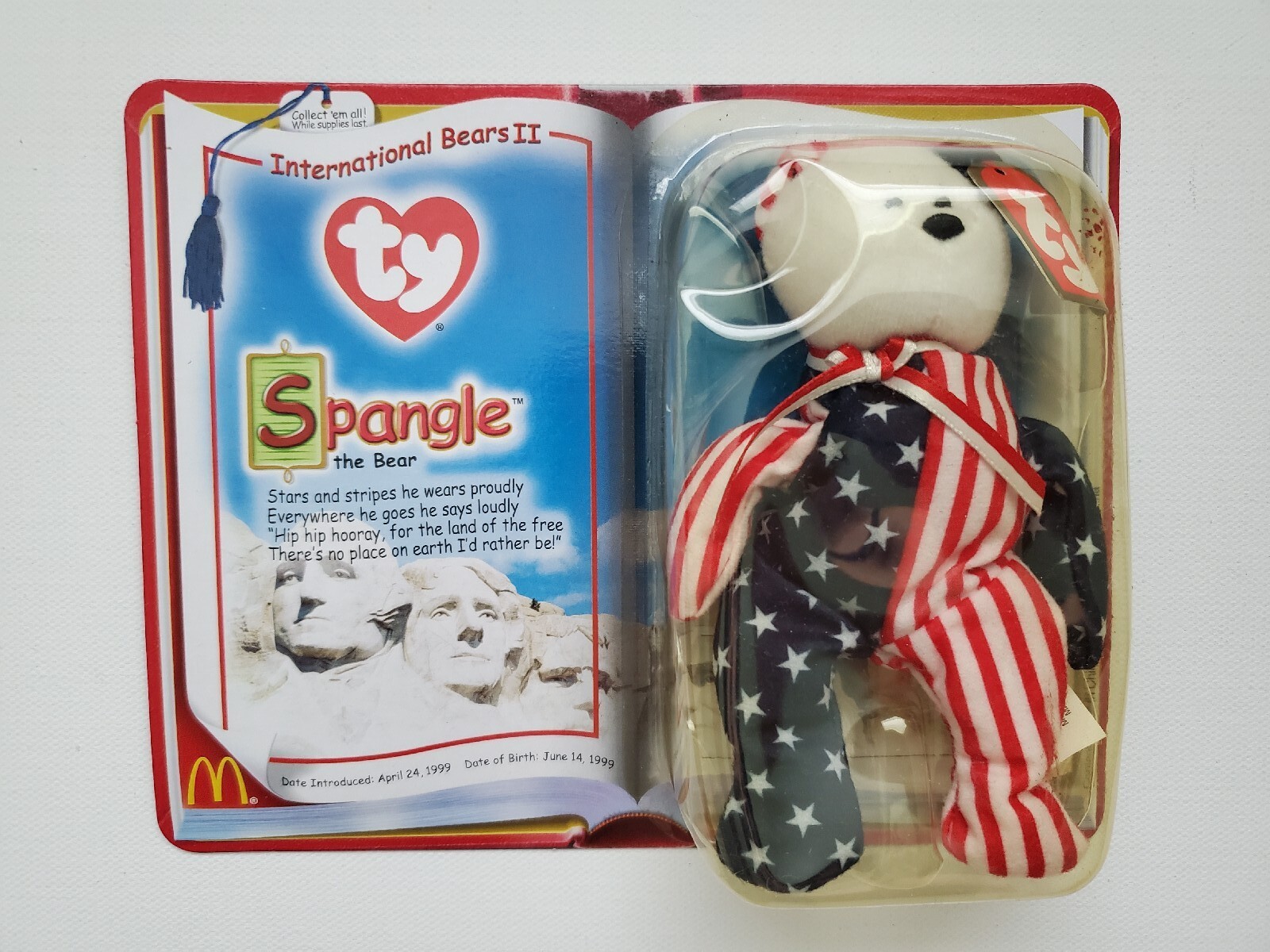 TY Teenie Beanie Babies 2000 International Bears II Sprangle The Bear ...