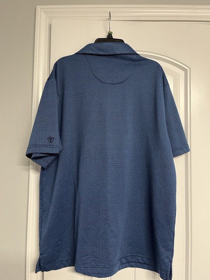 PRO TOUR COOLPLAY GOLF BLUE Shirt Men Large Polo Performance Stretch ...