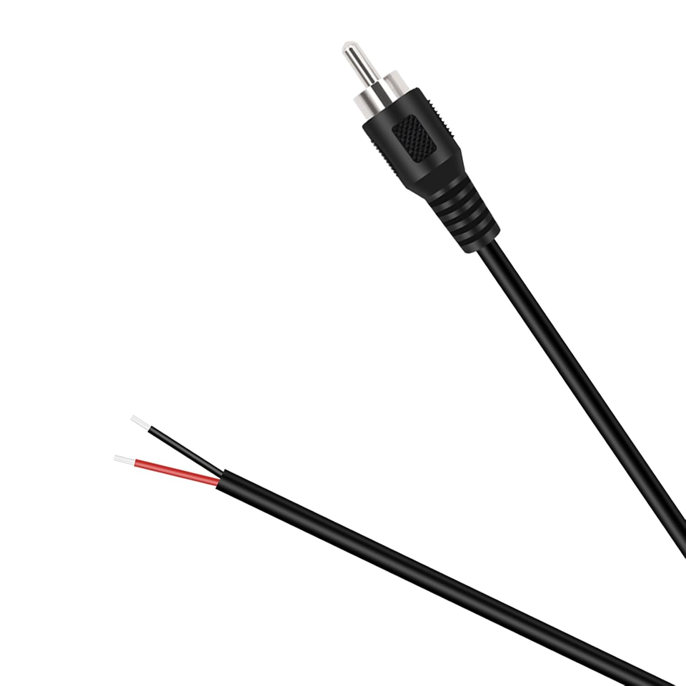 2-Pack RCA Male Plug to Speaker Wire Bare Wire Pigtail Connector ...