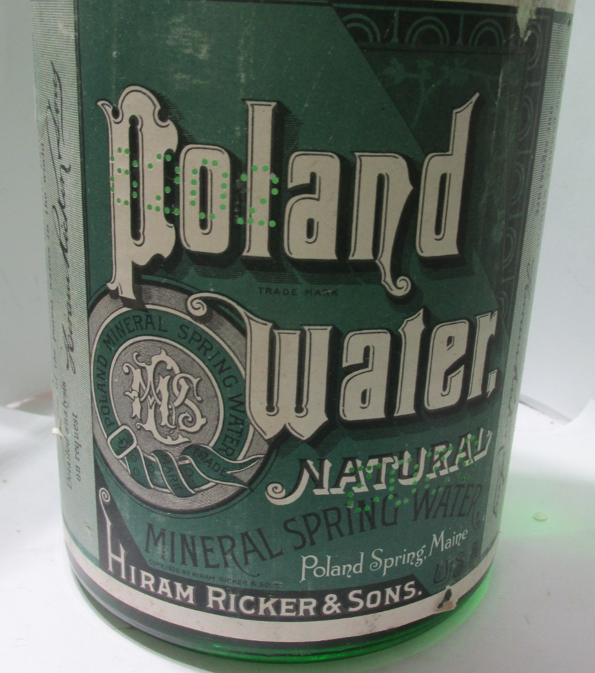 vintage 2 qt green original label Poland Water Mineral spring Poland ...