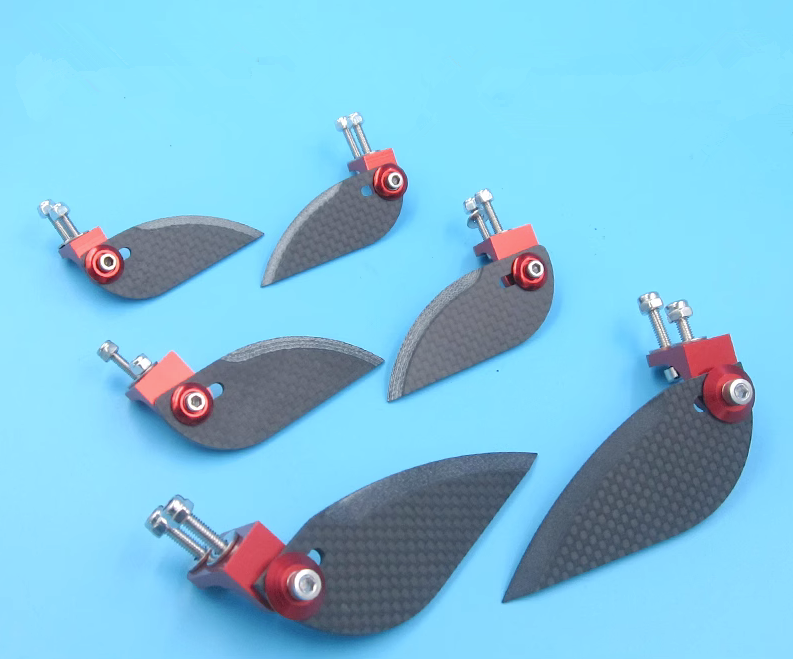 1Pair CNC Carbon Fiber Turn Fins 25x62mm/55x21mm/85x35mm for RC Boat ...