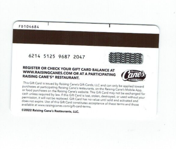 Raising Cane's Gift Card - Christmas Vacation - 2022 - B - Collectible ...