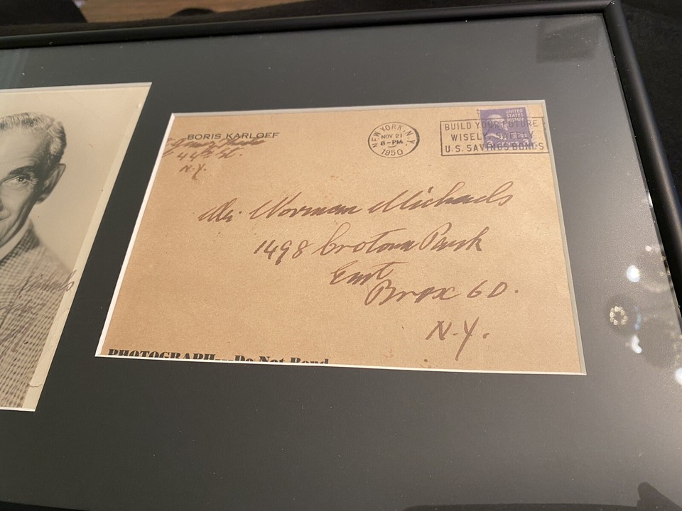 Boris Karloff Signed Vintage 5x7 Photo + Envelope JSA LOA Autograph ...