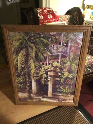 Framed, Strickland’s Palm Trees - Wall Art Painting / Print With Wooden ...