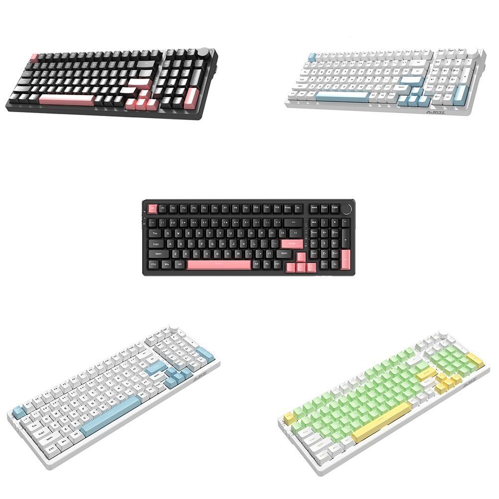 99 Keys Hot Swappable Keyboard PBT Keycaps AK992 for Laptop (Red Switch ...