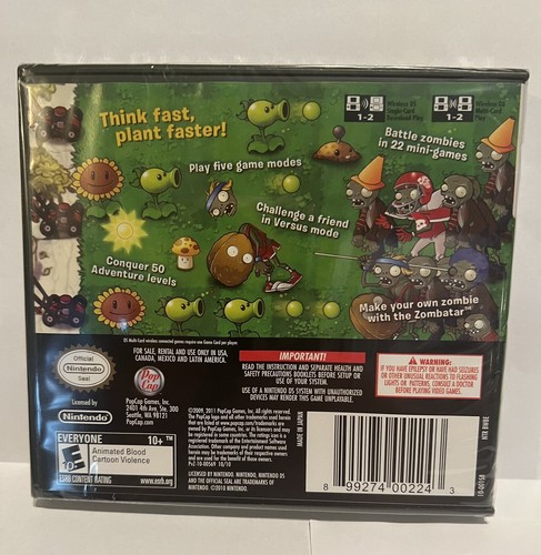 Plants vs. Zombies (Nintendo DS, 2011) for sale online | eBay