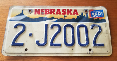 Cornhusker State Nebraska License Plate #2-J2002 1996 | eBay