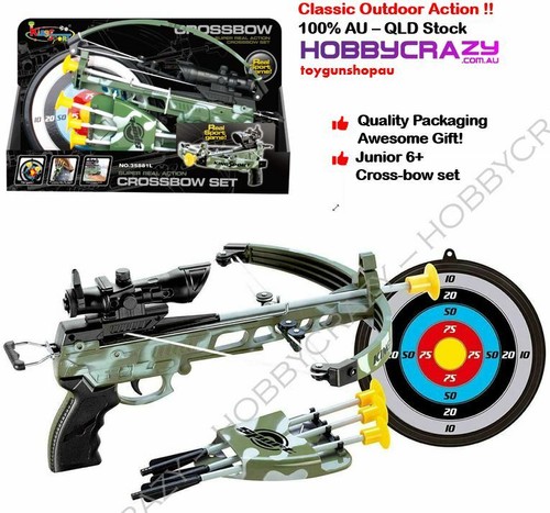 Real Action Kids Crossbow Set with Target Children Toy Archery Kids ...