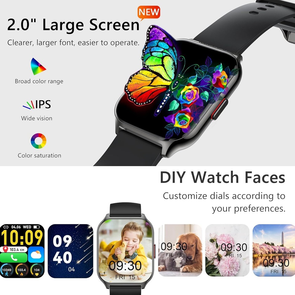 Smart Watch for Women Men Dial/Answer Calls Compatible for Samsung ...