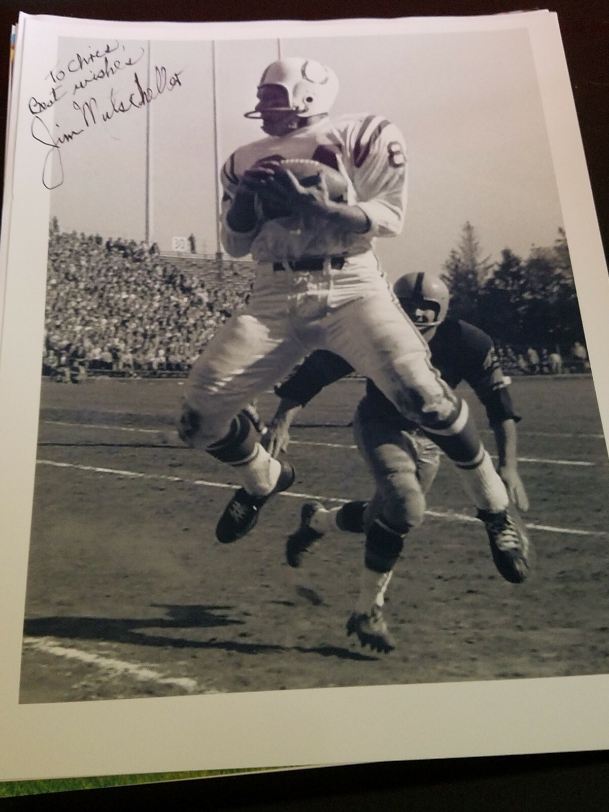 Jim Mutscheller (d.2015) 2x Super Bowl champion Colts AUTOGRAPHED 8x10 ...