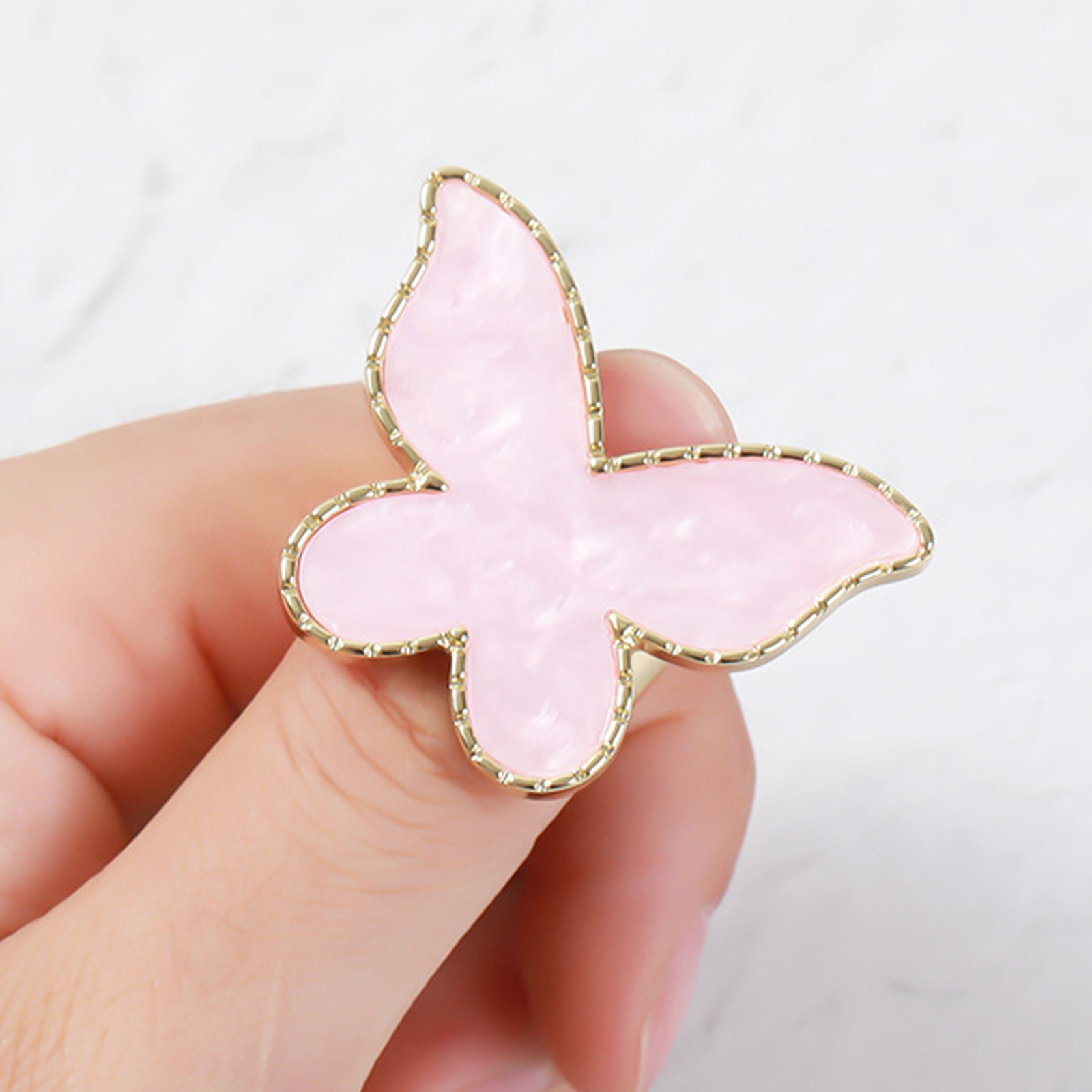 Ring Palette Comfortable Texture Smooth Imitation Agate Resin Ring ...