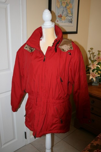 Vintage 12P Red Obermeyer Women’s Hooded Ski Snow Jacket Fitted Waist ...