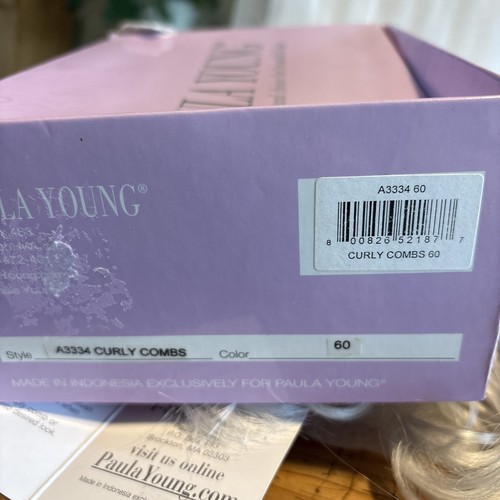 Paula Young Silvery Curly Mid length Curly Combs Color 60 A3334. Boxed ...