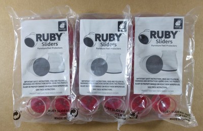Ruby Sliders Furniture Feet Floor Protectors CLEAR (3) 8-Packs 24 Total | eBay
