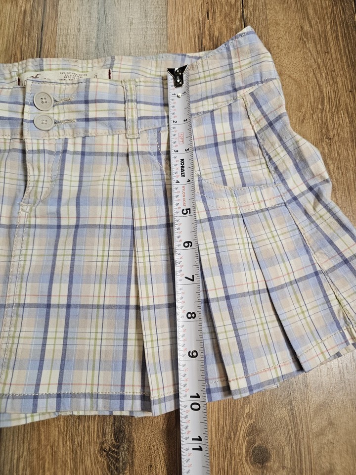 Hollister Plaid Micro Mini Pleated Skirt Women's Size 0 Y2K Preppy ...