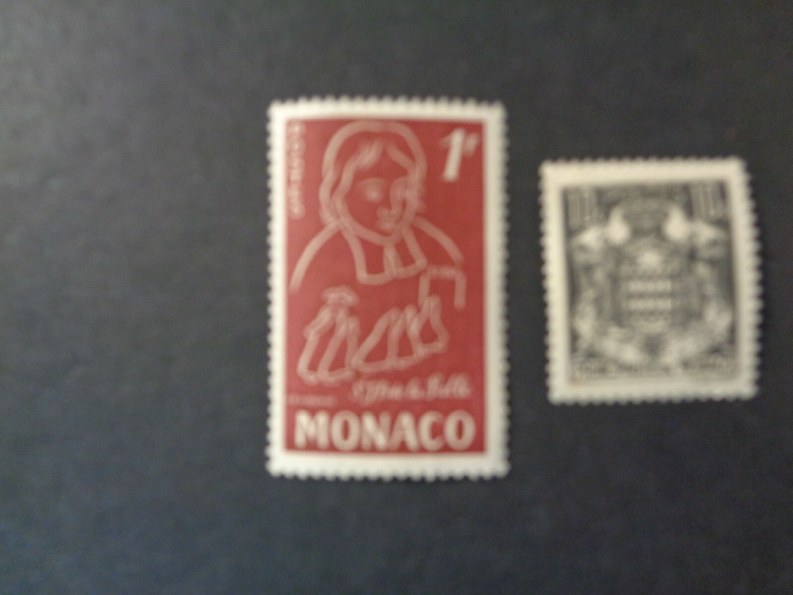 Vintage Stamp lot of 3, Monaco, 1f, 10c, St. Vincent, Principaute De ...