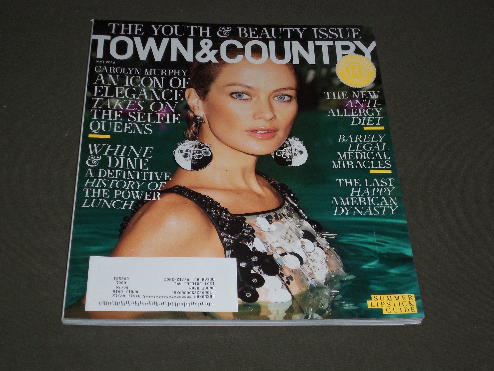 2016 MAY TOWN & COUNTRY MAGAZINE - CAROLYN MURPHY COVER - SP 2734 | eBay