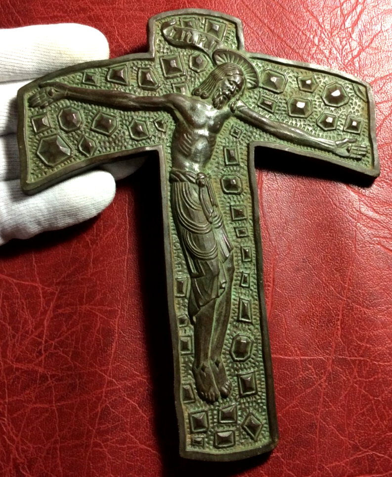 Vintage Christian crucifix cross INRI Jesus King of Jews large 315gr ...