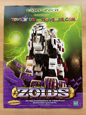 2001 Action Figures Toy PRINT AD ART ZOIDS Liger Zero Toys R Us Hasbro ...