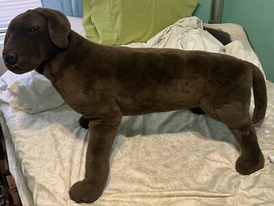 Melissa & Dougs LifeLike Size Plush Chocolate Lab Dog Stuffed Animal ...