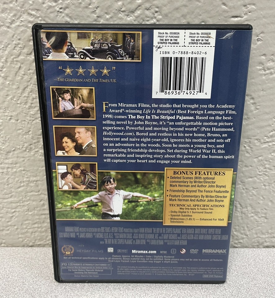 Der Junge im gestreiften Pyjama 2008 DVD Miramax Films Studios EUC ...