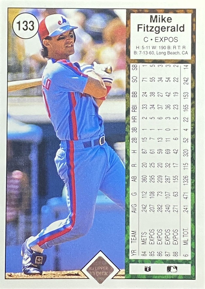 1989 Upper Deck #133 Mike Fitzgerald Montreal Expos Baseball Card | eBay