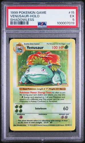 1999 POKEMON BASE SET SHADOWLESS #15 VENUSAUR-HOLO PSA 5 | eBay