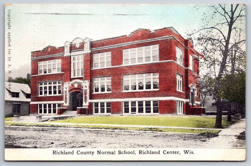 Richland Center Wisconsin~Richland County Normal School~1911 Postcard ...