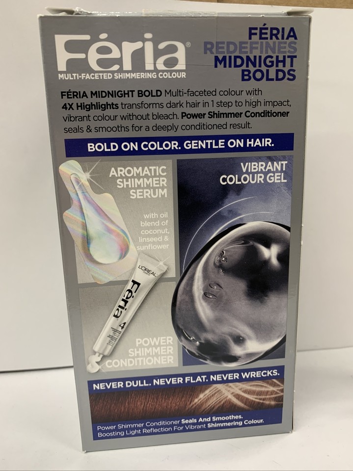 L'Oreal Paris Feria Midnight Bold Multi-Faceted Permanent One-Step Hair ...