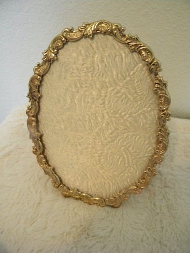 vintage 5 x 7 oval gold metal picture photo frame embossed floral ...