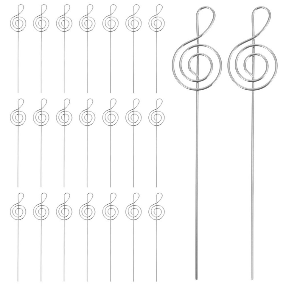 60pcs Place Card Holder: Metal Wire Table Number Holders - music note ...