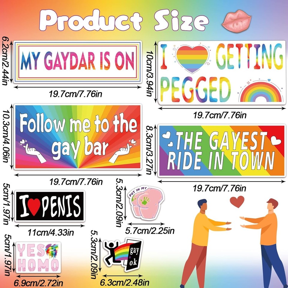 76 PCS Original Funny Gay Prank Bumper Stickers, LGBT Sticker a | eBay
