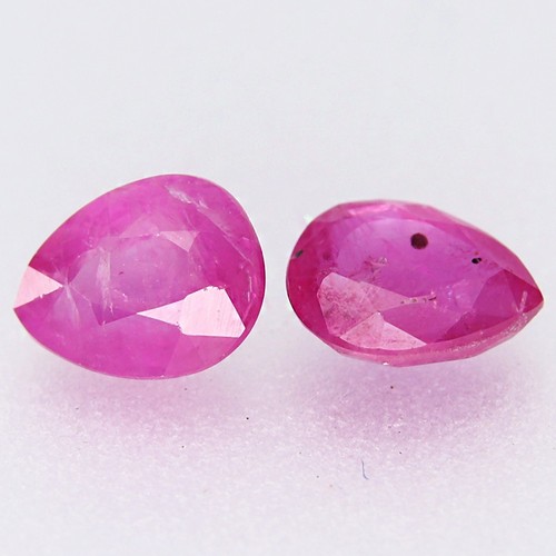 Pair 2pcs/0.44ct t.w 3.9x3mm Pear Natural Heated Pink Sapphire ...