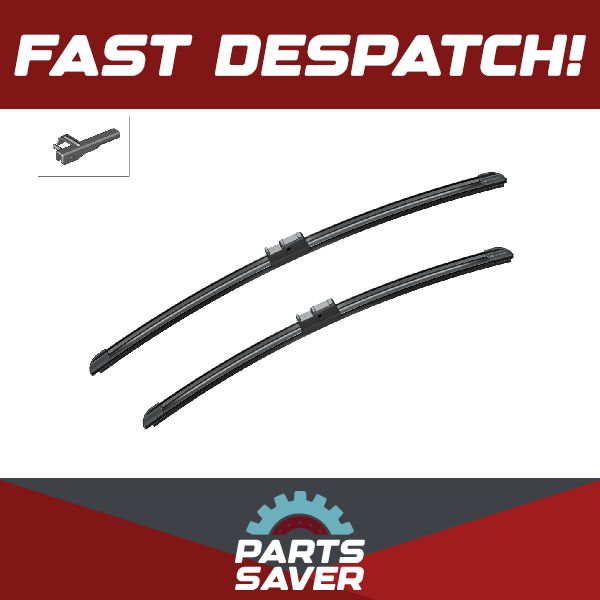 2x Wiper Blades (Pair) Flat / Aero type fits VW GOLF Mk4, Mk4 GTI 02 to ...