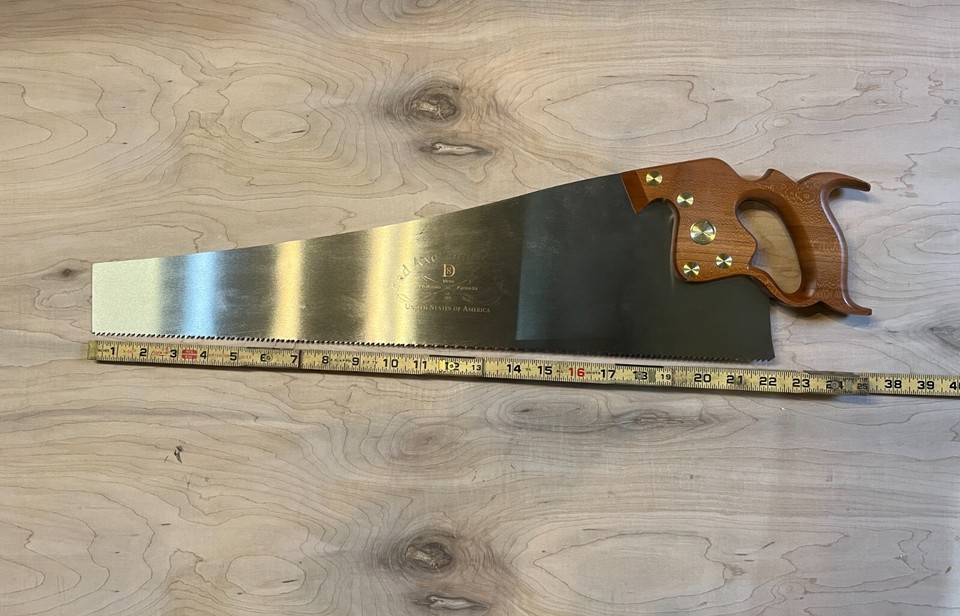 Bad Axe, Matched Pair 22" D8 Hand Saws, 10 PPI Cross Cut and 7 PPI Rip ...