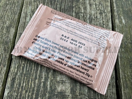 20 x OATMEAL BLOCK 25g - British Army Ration Pack Biscuit Survival ...