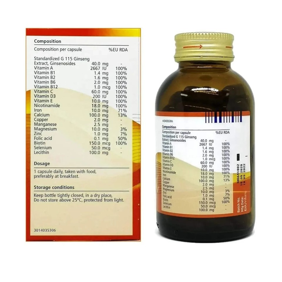 1x Geriatric Pharmaton 100 capsules with Ginseng Extract Natural Health ...