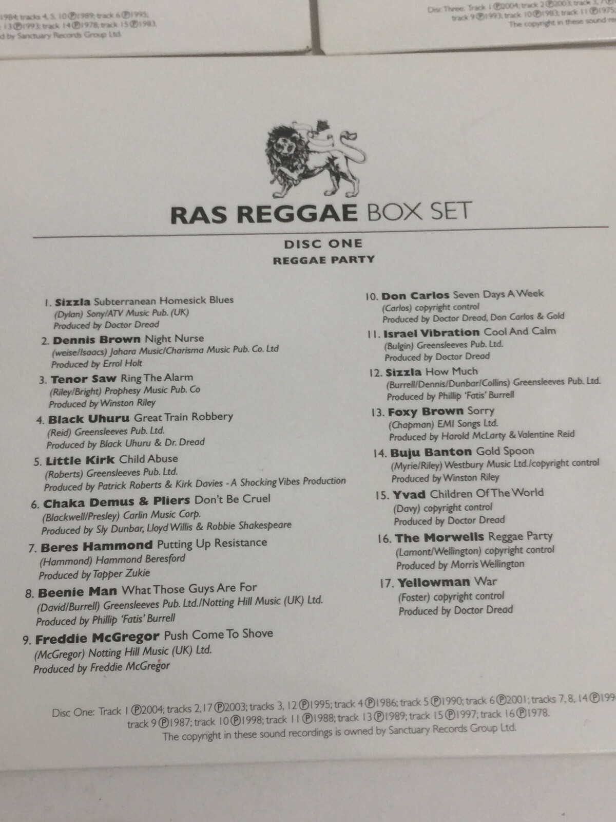 Trojan Ras Reggae Box Set by Ras CD Jan-2004 3 Discs Trojan VG | eBay