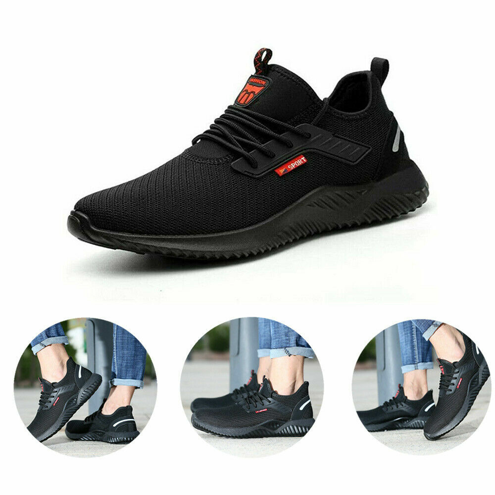 UK Mens Lightweight Safety Trainers Steel Toe cap Women Work Shoes ...