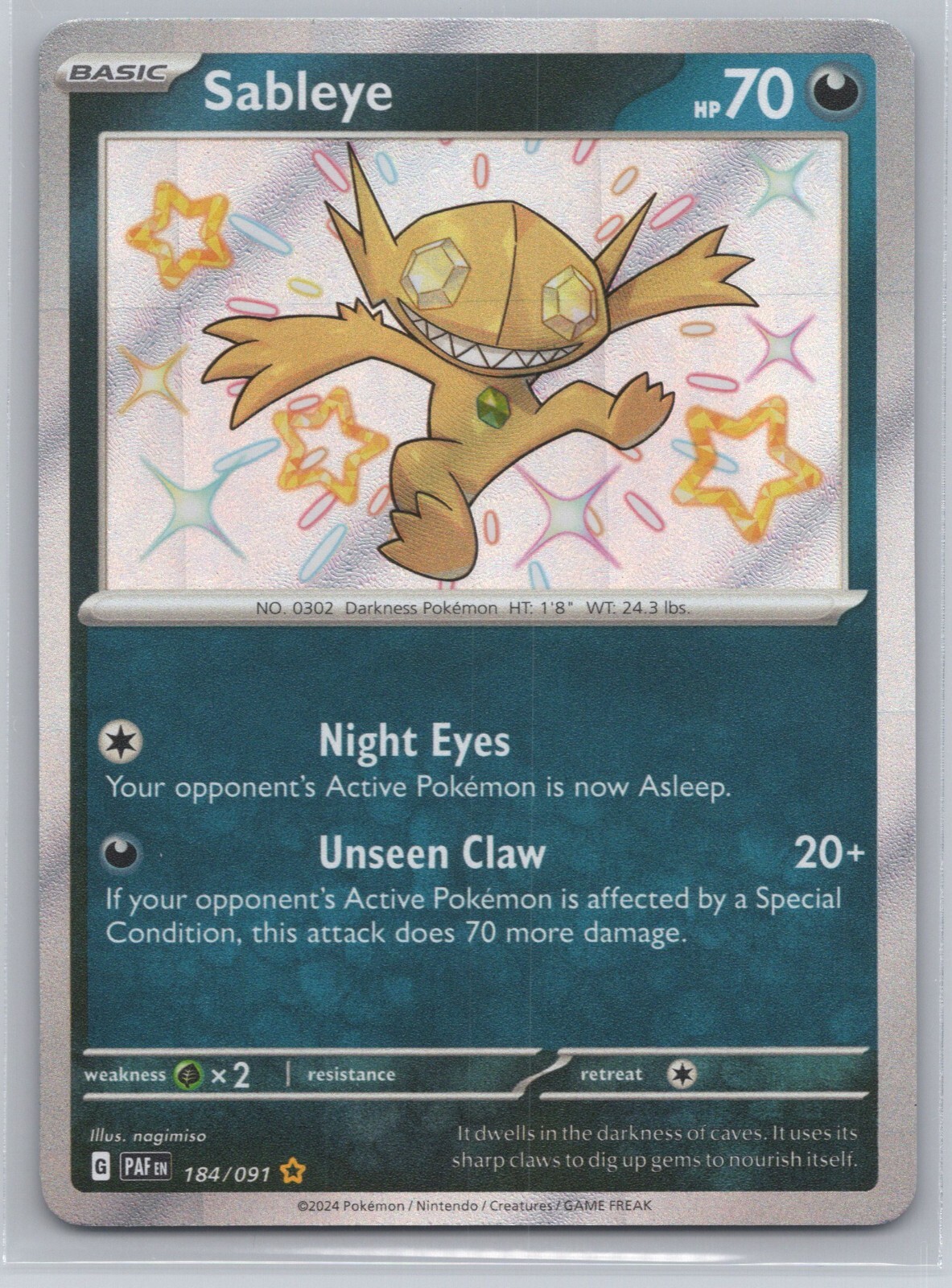 Pokemon TCG - Shiny Sableye - 184/091 - Paldean Fates -q945 | eBay