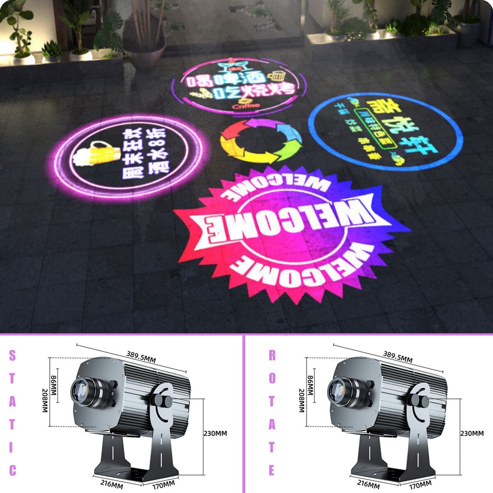 40W-600W Custom 4 Logo Waterproof AD Sign Auto-swtich LED Gobo ...