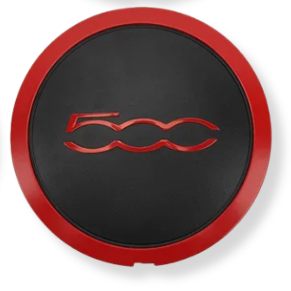 Fiat 500 Alloy Wheel Centre Cap Hub Set Of 4 Red Centre Caps 133mm 07 ...
