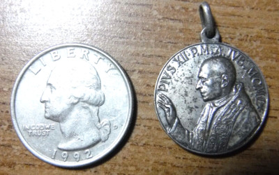 Vintage .800 Fine Silver Pope Pius XII, Holy Year 1950 Catholic Medal ...